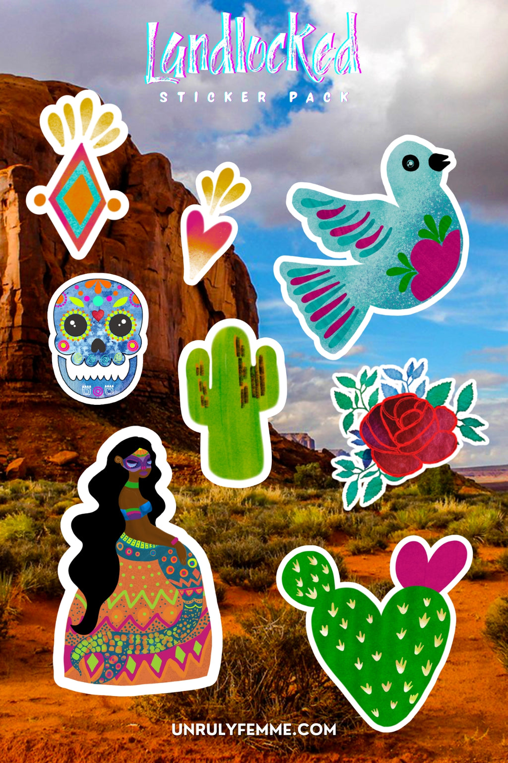 Landlocked Jumbo Sticker Pack – Unruly Femme